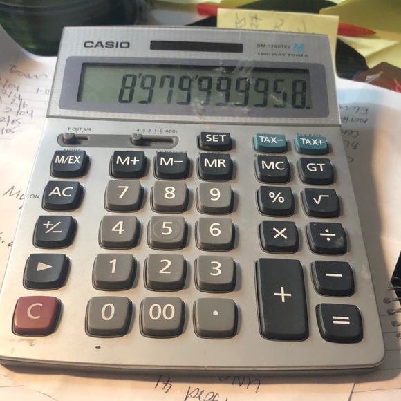 Casio | Other | Casio Gray Calculator Dm20tev 12 Digital Two Way Power ...